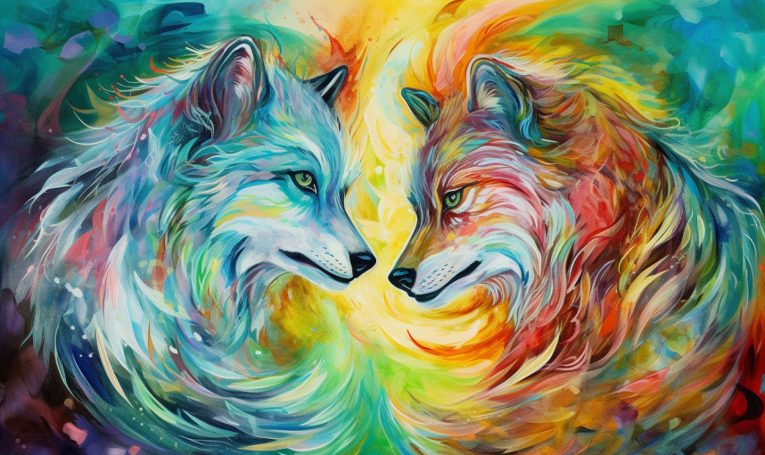 Watercolor Wolves – Paint By Numbers